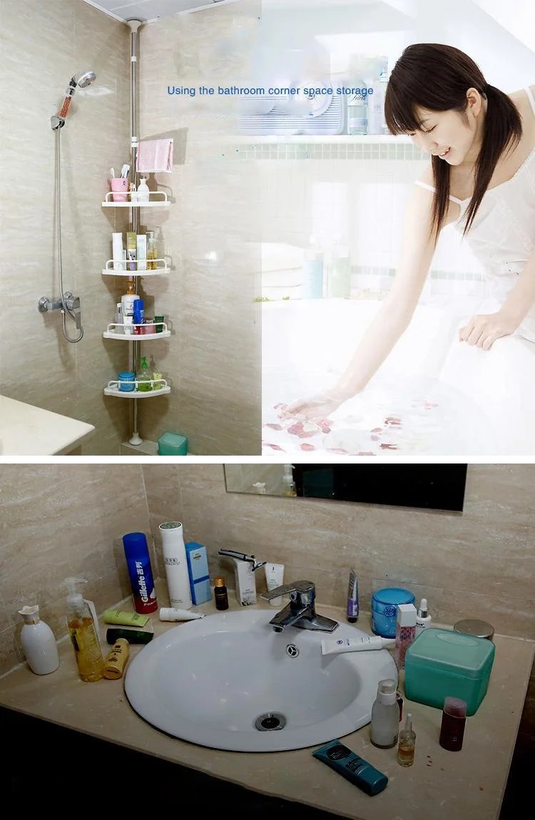 Stainless Steel Punch-Free Retractable Tripod Ceiling Floor Bathroom ...