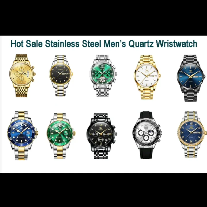 Olevs 2872 Multiple Dial Luxury Stainless Steel Back Mens Wrist Watch ...