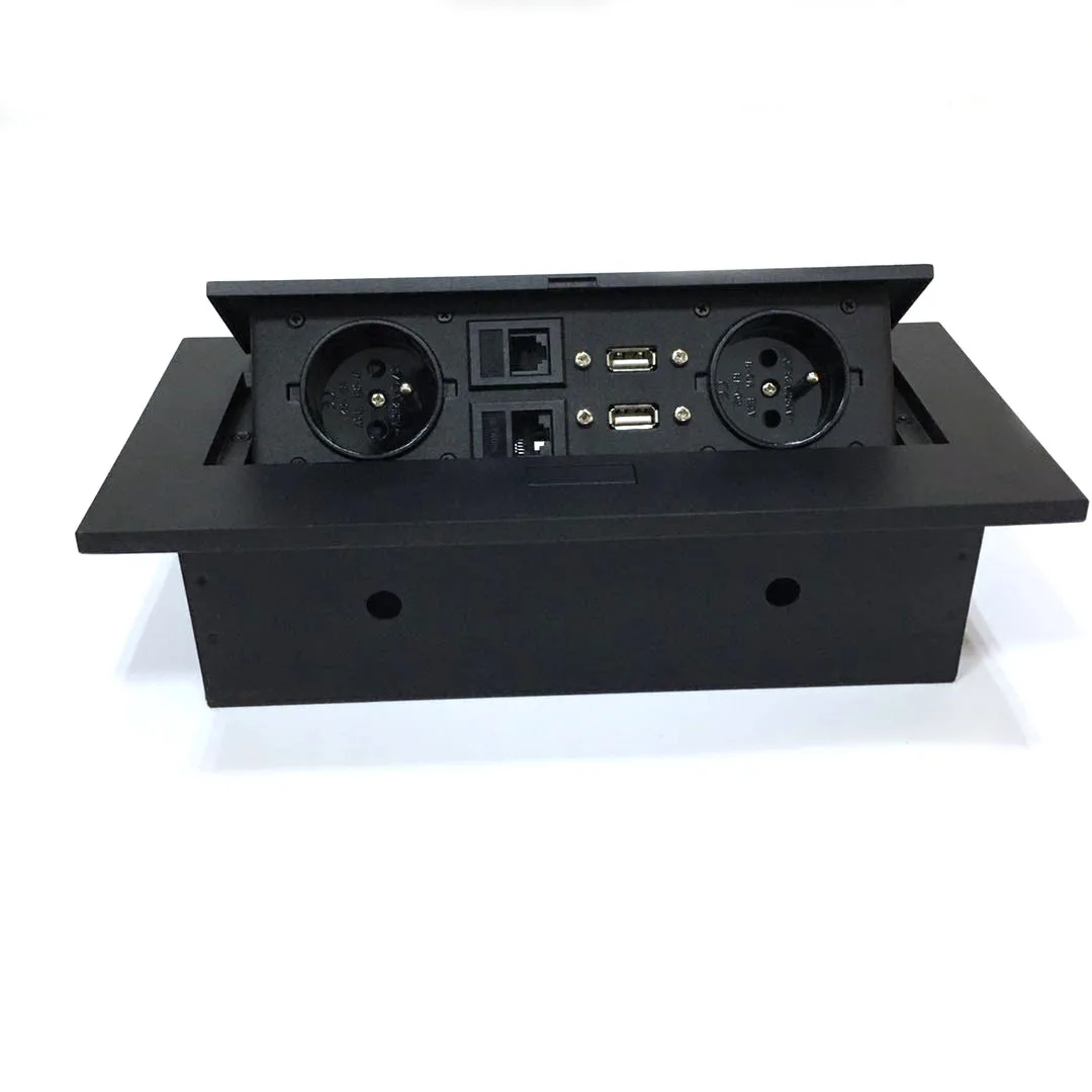 Office Furniture - Flip up Conference Tabletop Power Sockets