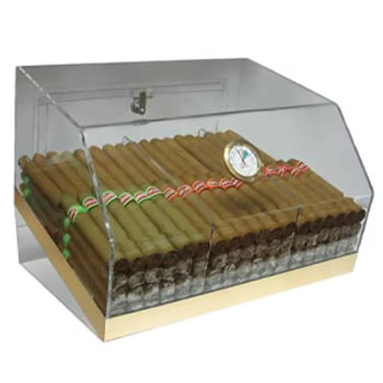 3 Bin Acrylic Display Cigar Humidor with Hygrometer Table Top Display ...