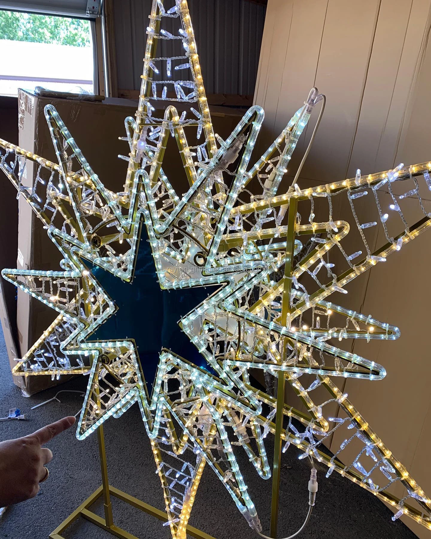 Outdoor Holiday Decorations Lucky Large Metal Led Wiring 3d Christmas ...