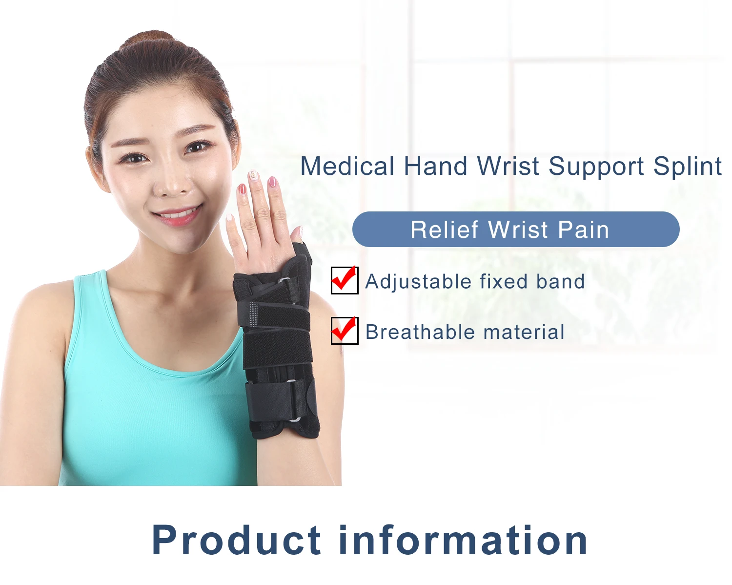 Thumb Wrist Spica Splint Long Stabilizer Brace Breathable Custom Wrist ...