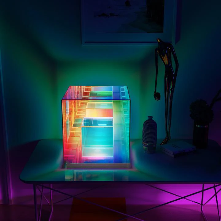 Modern Bedroom Decorated Rainbow Colorful Acrylic 3d Infinity Cube Lamp ...