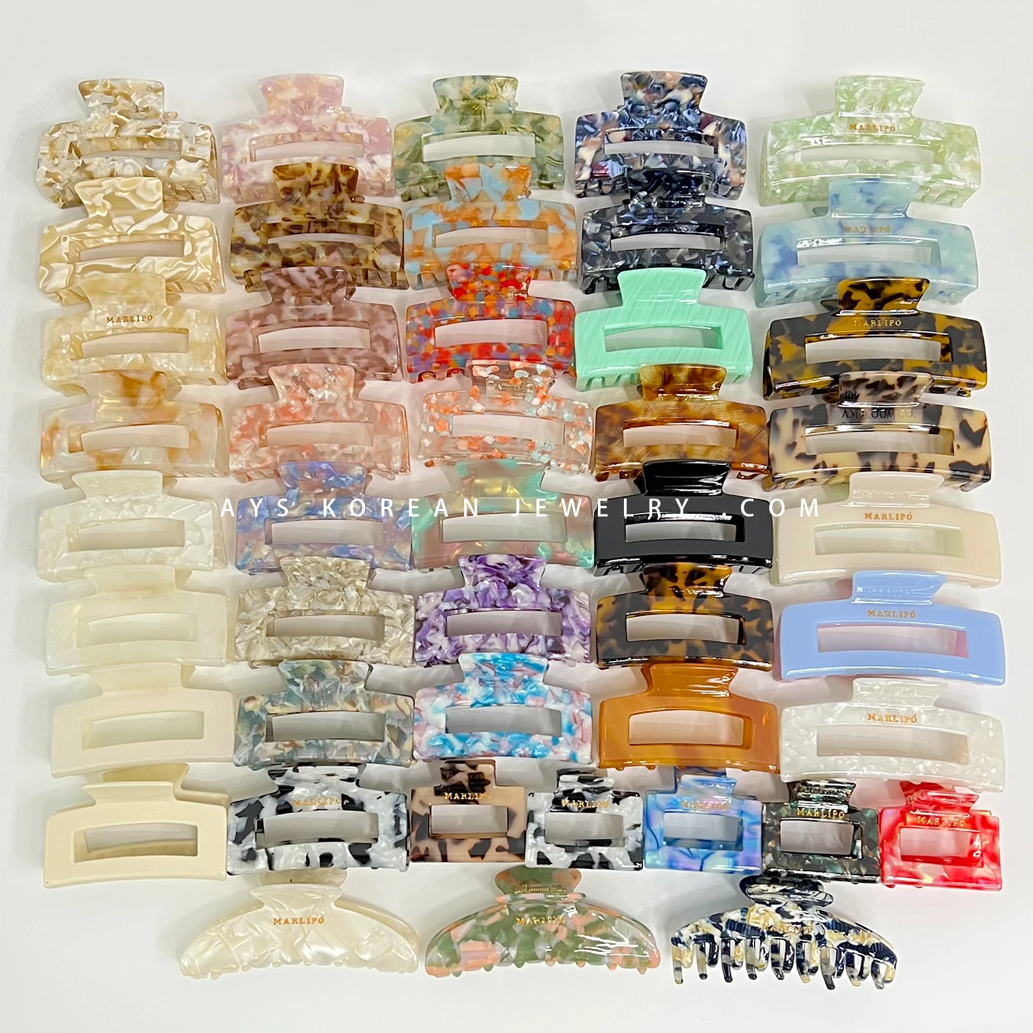 2022 Aiyisi New Color Chart Custom Logo Acetate Acrylic Hair Clip Claw ...