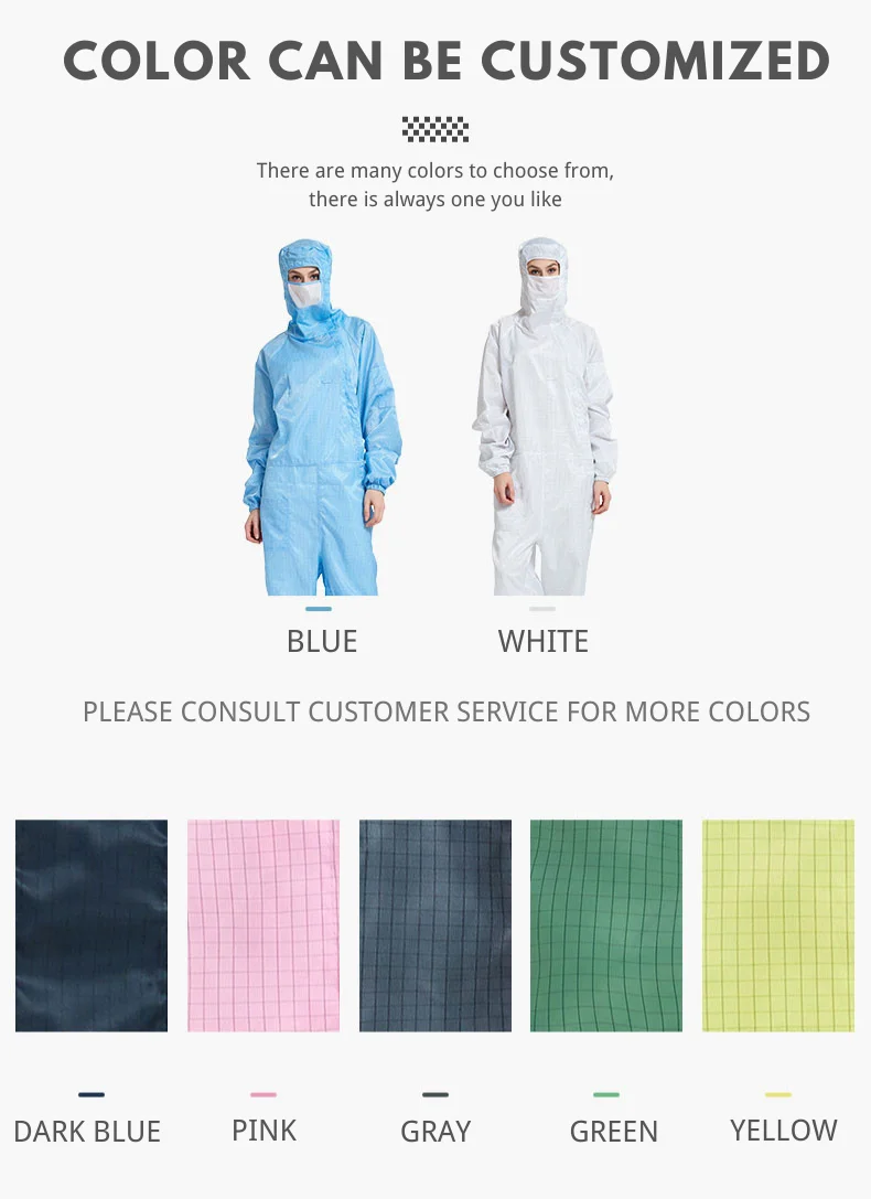 Custom Antistatic Work Suits - ESD Clothes for Clean Rooms