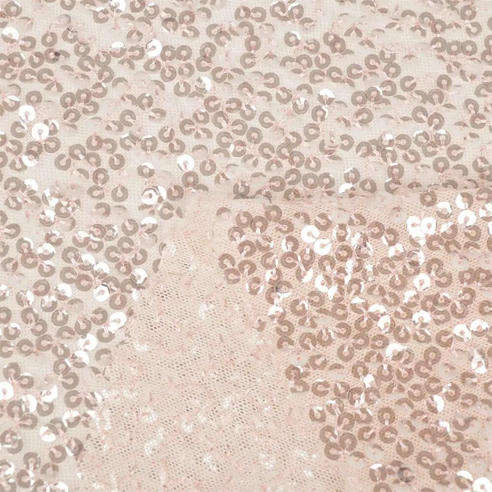 New Pattern Sequin Fabric Mesh Design Glitter Pink Net Lace