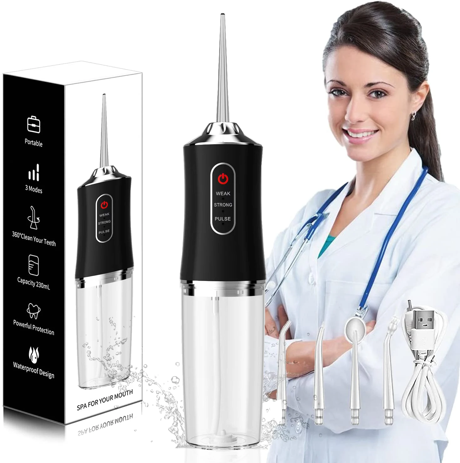 Upgraded Cordless Dental Teeth Irrigator Portable Water Flosser ...