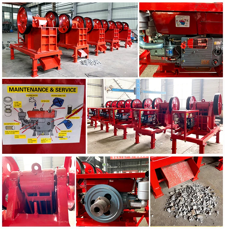 Mini Portable Mobile Diesel Engine Jaw Crusher Gold Ore Rock Stone ...