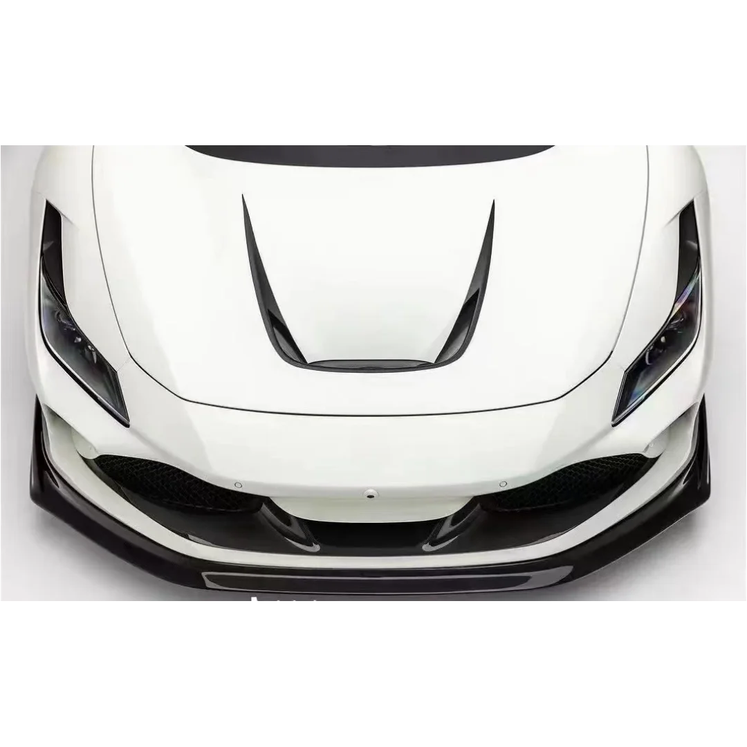 For Ferrari F8 Spider Upgraded V-shaped Dry Carbon Fiber Front Shovel ...