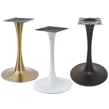 Heavy Duty Black Pedestal Modern Metal Trumpet Table Leg Dining Coffee ...
