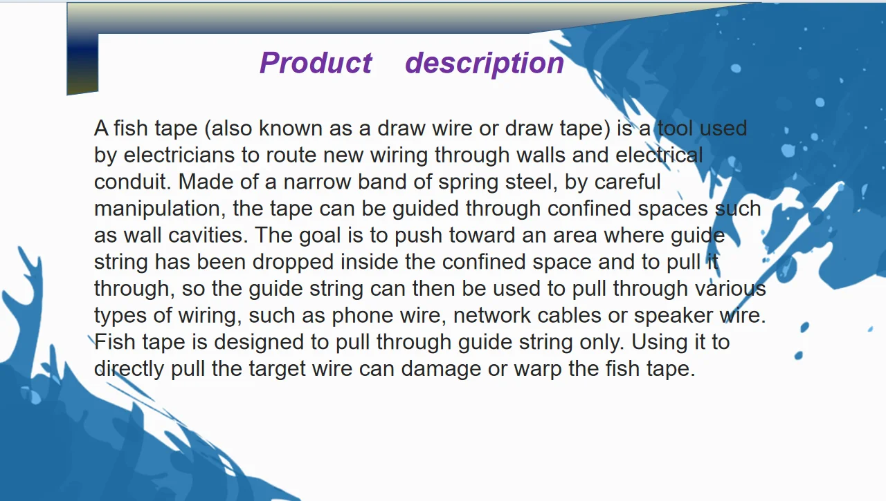 Optimized Shell And Handle Wire Puller Fish Tape Wire Pusher - Buy ...
