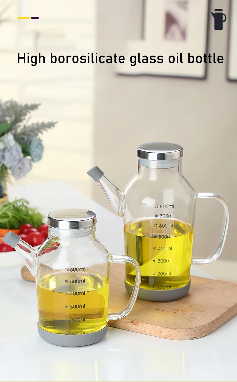 Custom Made Hand Blown Whole-scale Clear Borosilicate Glass Olive Oil ...