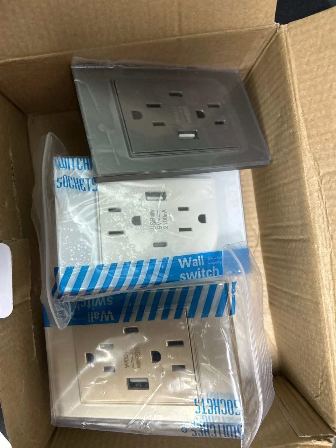 Dual American Standard Power Socket with USB Type-c