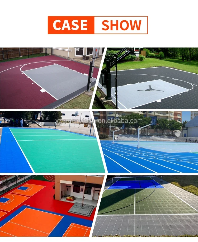 Outdoor Portable Basketball Court Eco Friendly Pp Material Interlocking ...