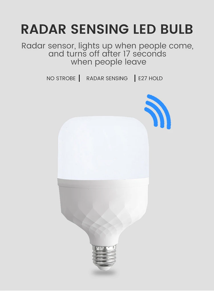 Multifunctional Modern Style Radar Sensor Light E27 20w Smart Led Light Bulb - Buy Radar Sensor ...