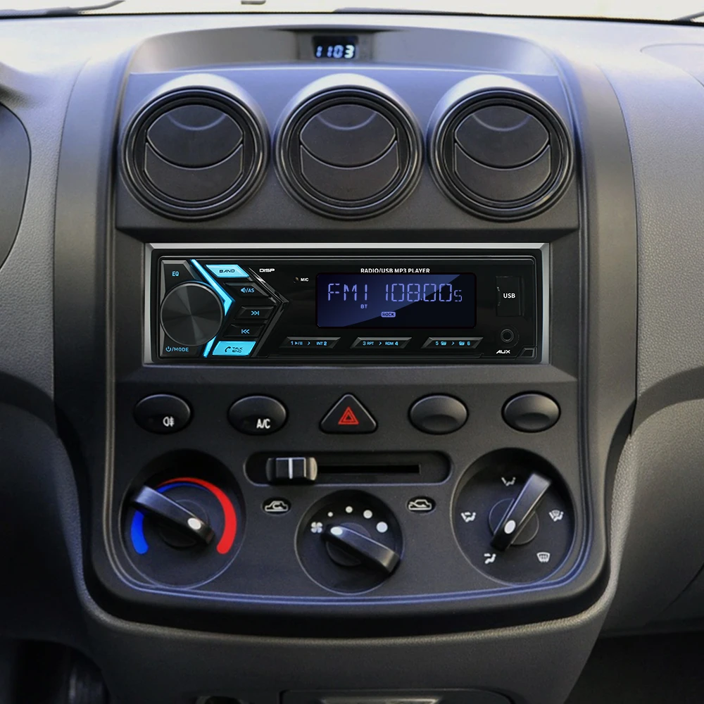 Car MP3 Player - 1 Din DVD Player 3927 with Colorful Lights