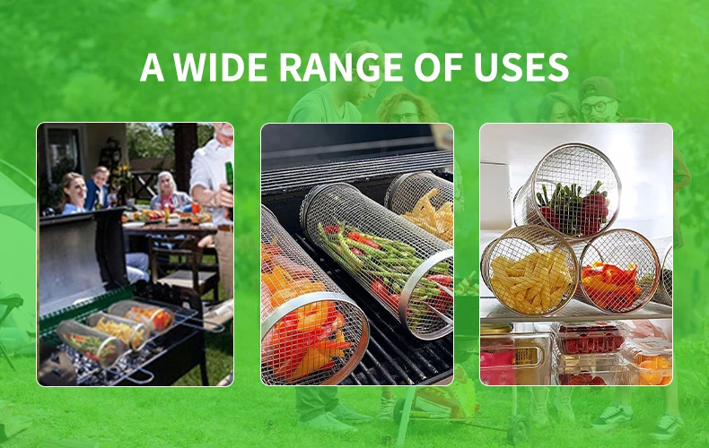 Nettube BBQ Basket - Durable Stainless Steel Grilling Tool