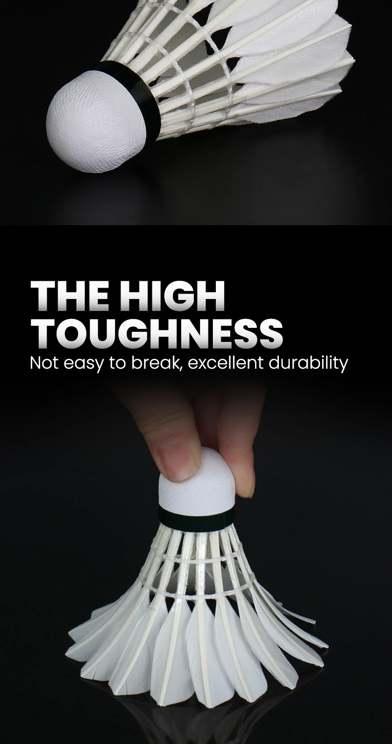 Durable Goose Feather Badminton Shuttlecock - Kunli, 12pcs, OEM