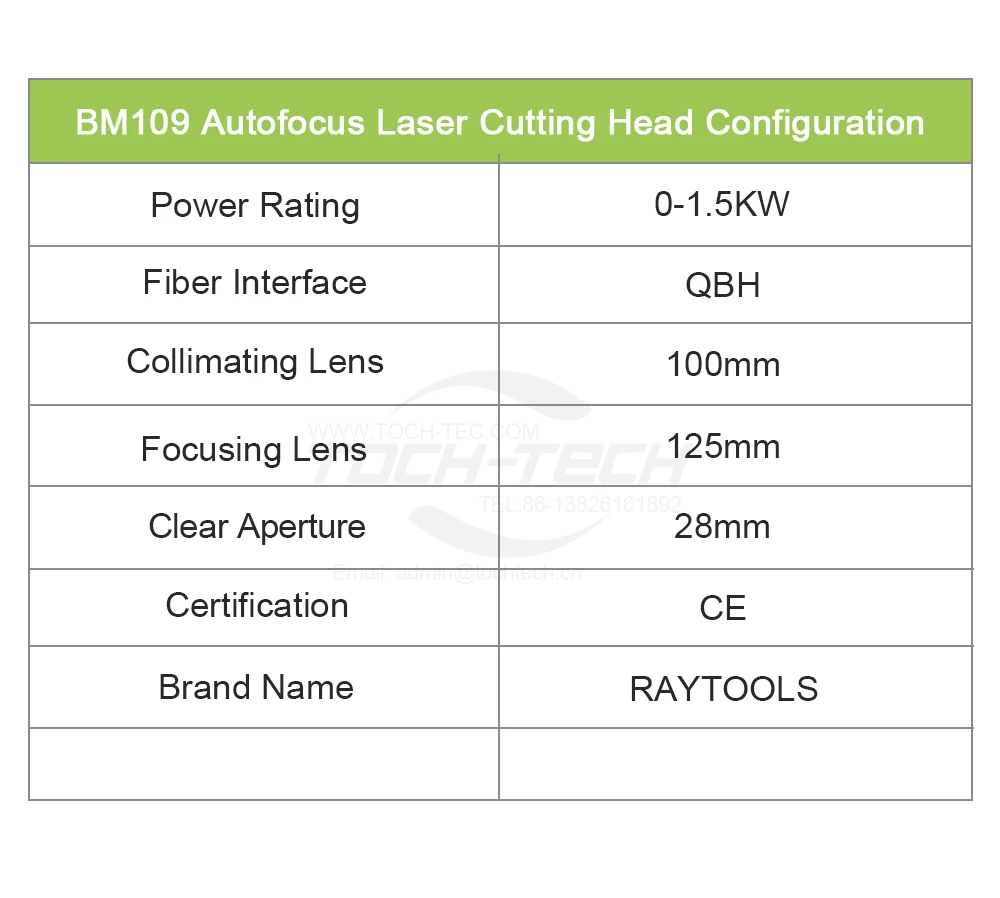 Original Raytools BM109 Laser Cutting Head Fiber for Laser Cutting ...