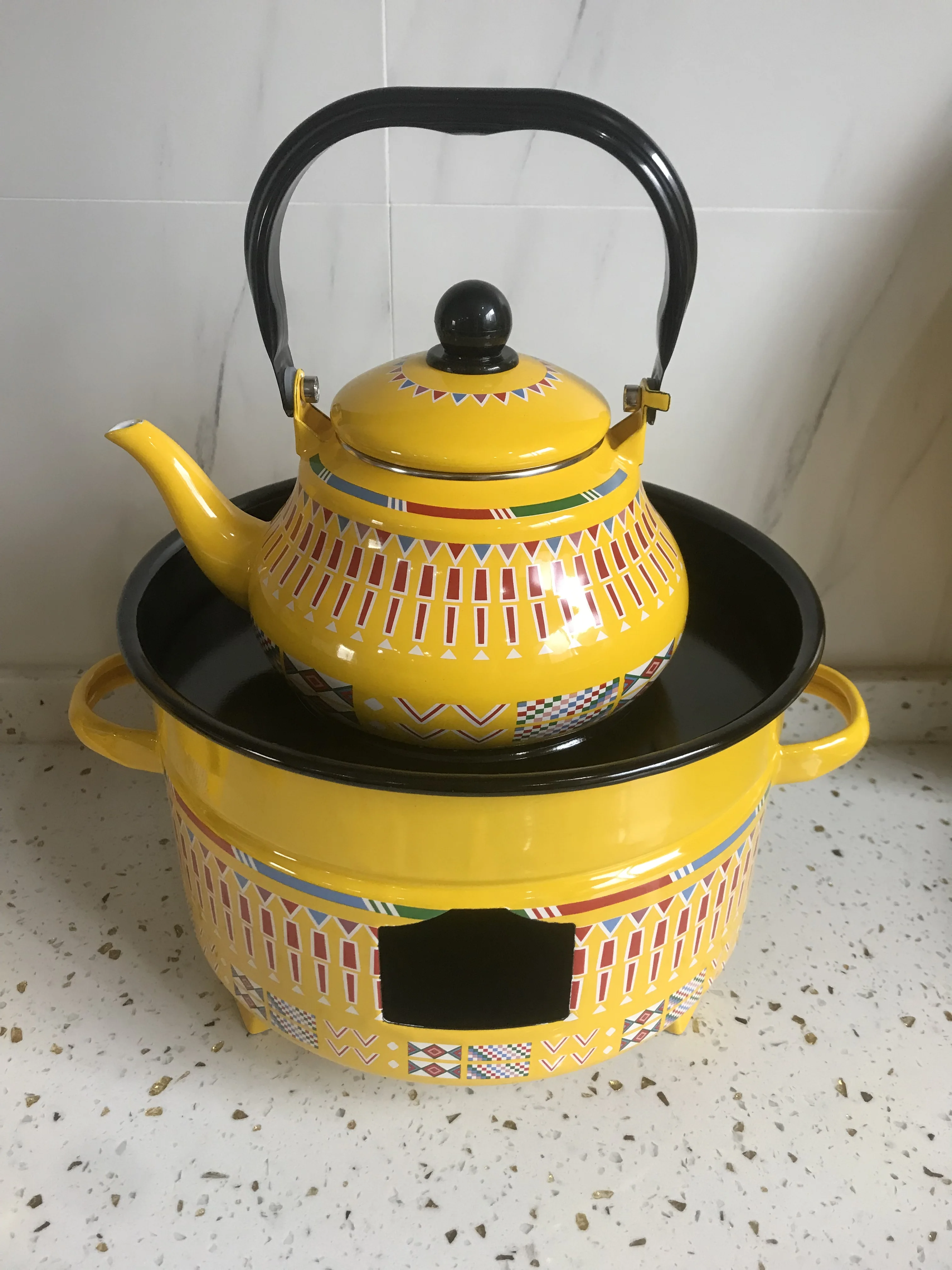 Enamelware Saudi Arabic Turkish Coffee Teapot Set Casserol Set with ...