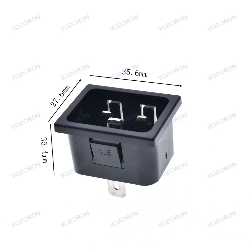 Black 16A 250V IEC-C19/C20 Universal Panel Mount Adaptor Plug Connector ...