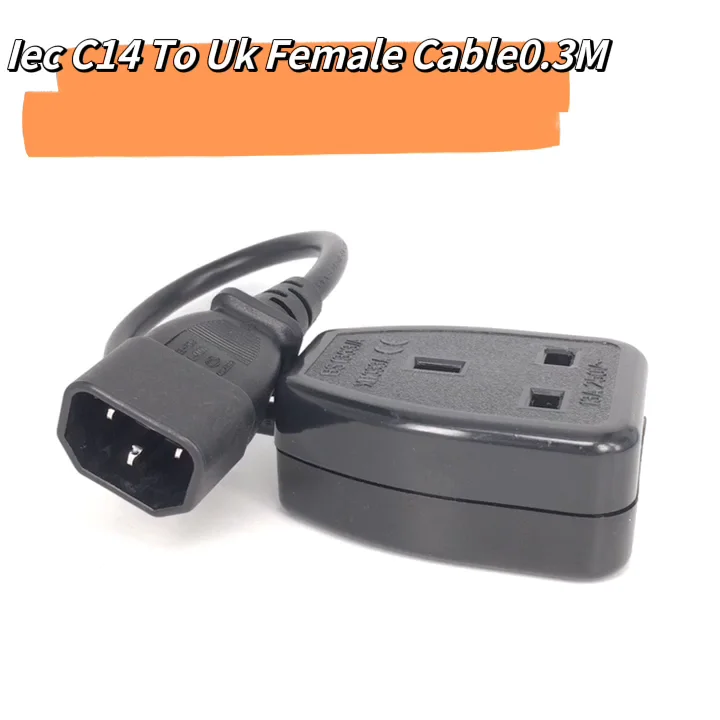 Iec C14 Male Plug To Uk Bs1363 Female Socket Power Adapter Cord 0.3m/0.5m,Connect C13 Adapter ...