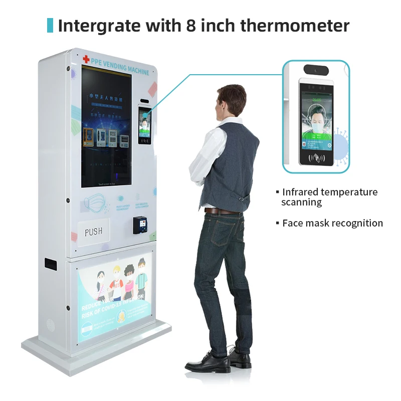 Large Stand Vending Machine Contactless Vending Ppe Products Vending ...