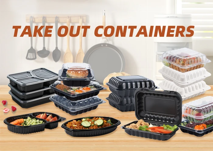 3 Compartment Disposable Bento Box with Lid - Eco-friendly