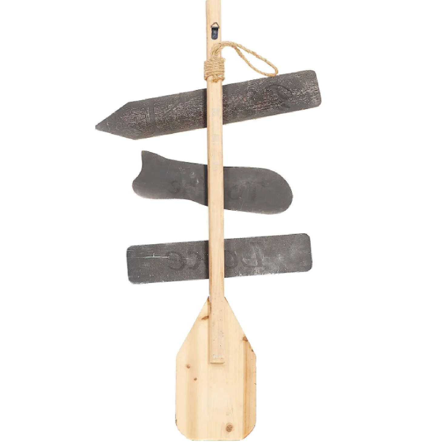 Wood Canoe Oar Paddle Sign Wall Decor with Arrow and Stripe Patterns ...