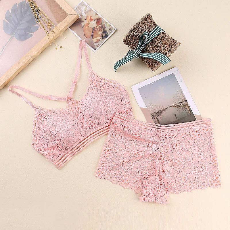 Simple Lace Vest Style Ladies Push Up Beauty Back Y-line Straps Bra ...