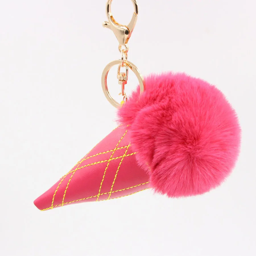 Ice Cream Keychain Cute Bag Cartoon Plush Pendant Sweetener Car ...