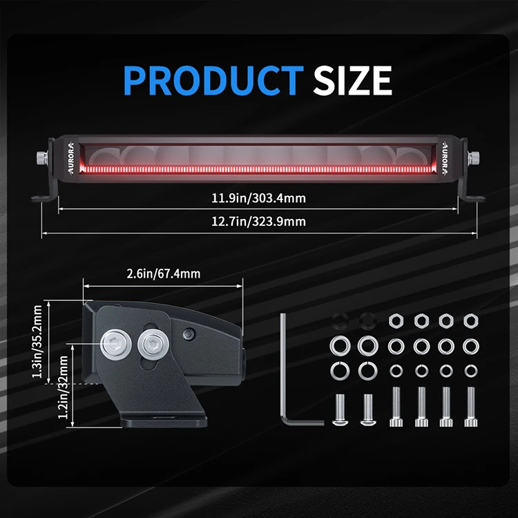 AURORA RGB IP69K Certified LED Light Bars for Offroad