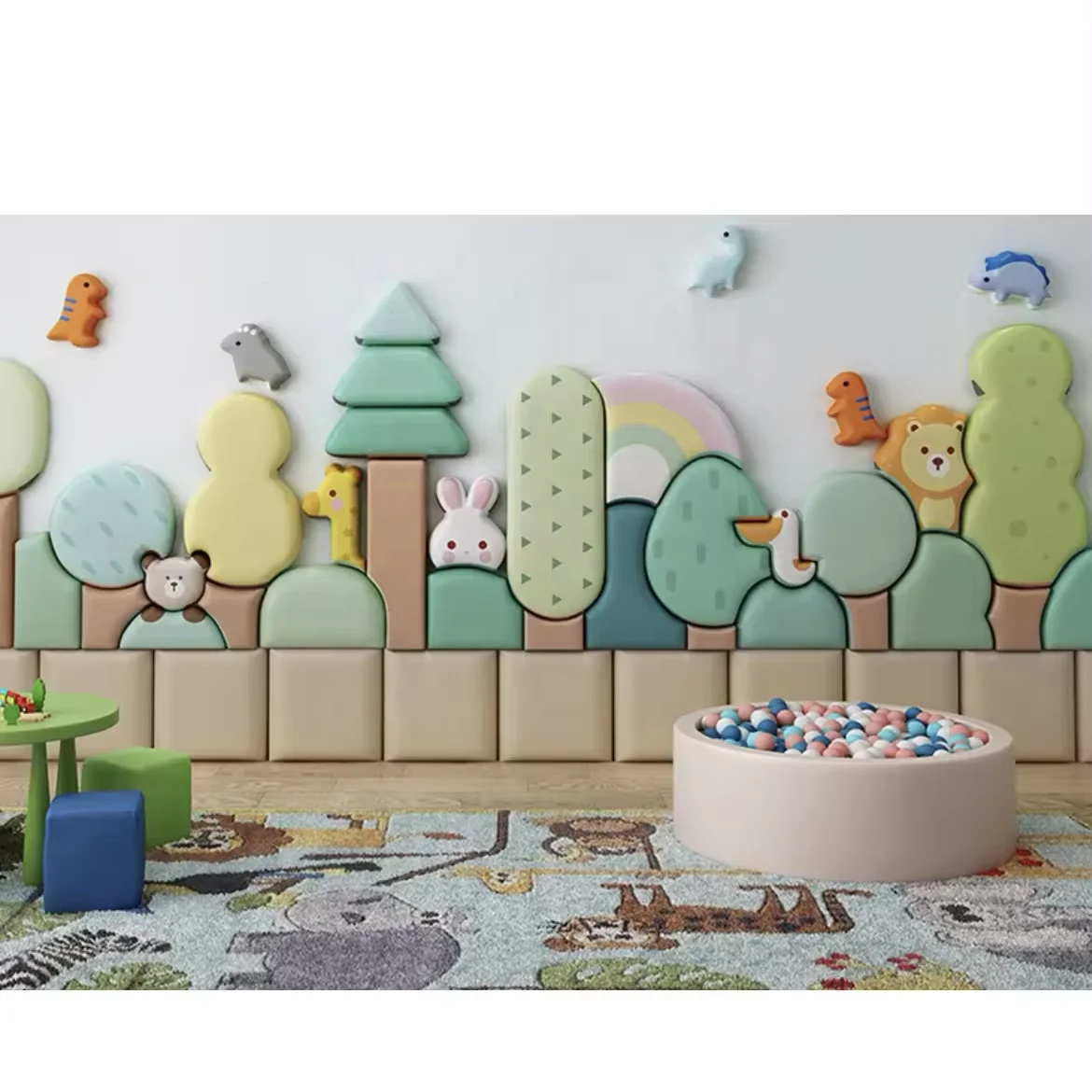 Soft Wall Padding For Indoor Playground Customized Chirlren's Foam Wall ...