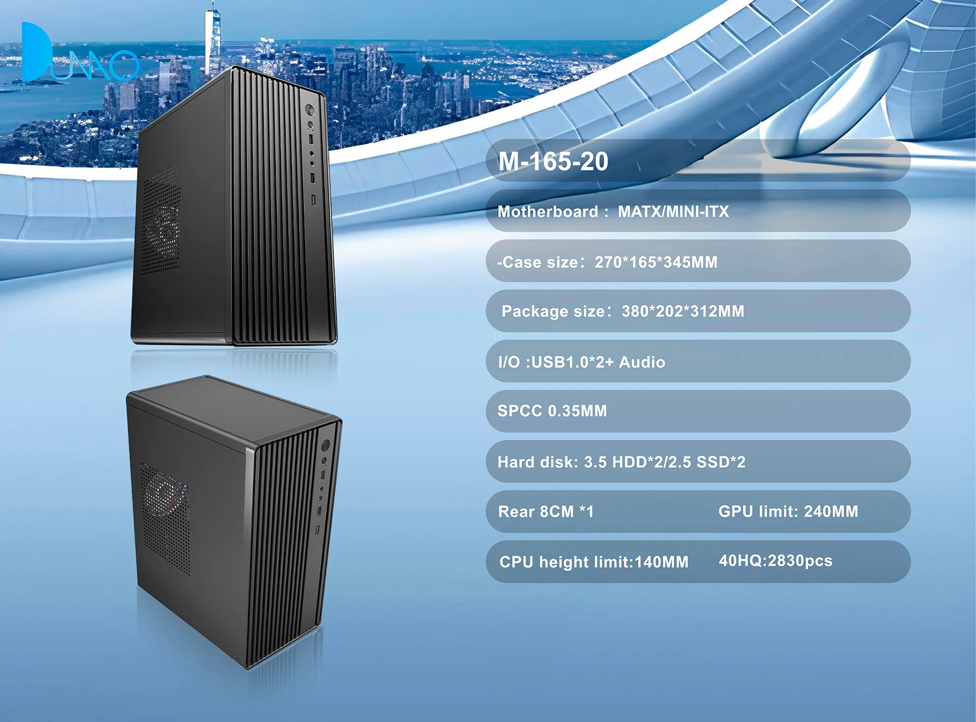 Office PC Case - Micro ATX Mid Tower Computer Cases