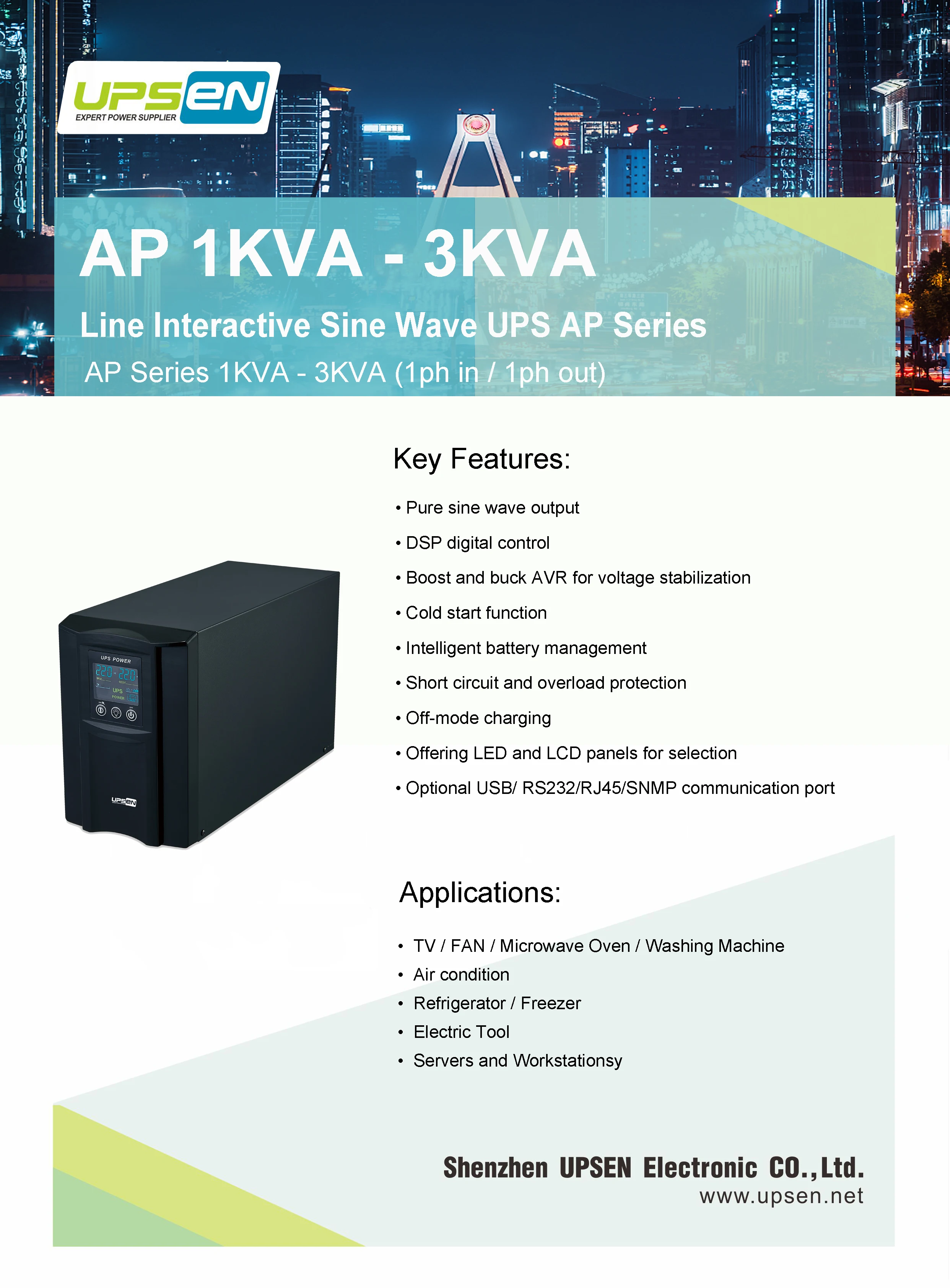 Line Intreactive Ups Sine Wave 1kva-3kva Price Dsp Digital Control Avr ...
