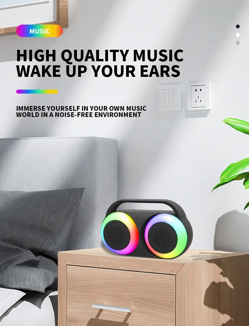 High-quality Pulsating Wireless Speaker Led Light Subwoofer Card ...