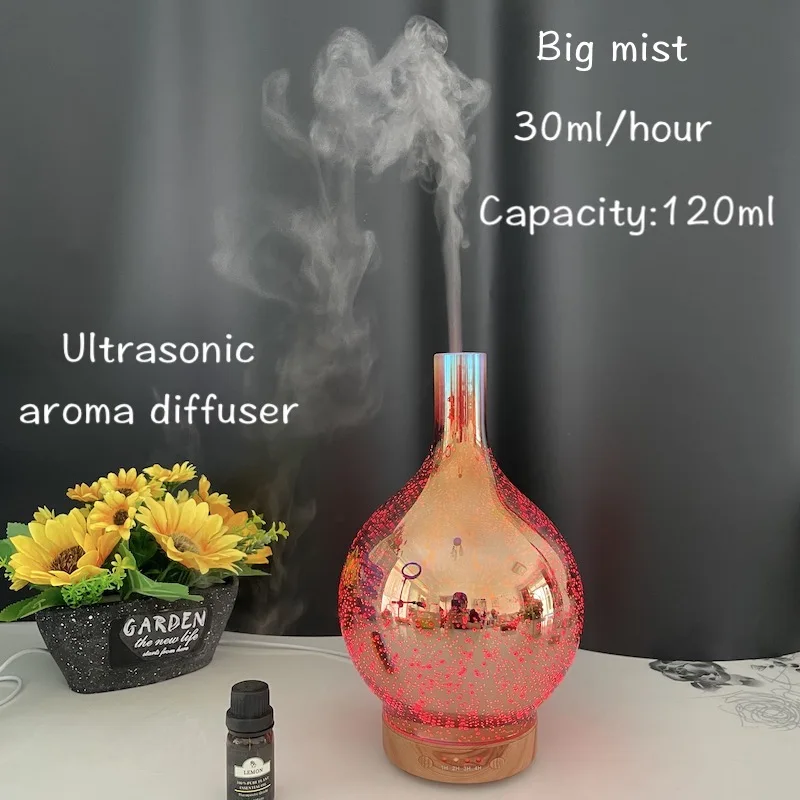 120ml 3D Glass Aroma Defuser Diffusor 3 in 1 Cool Mist Electric Glass ...