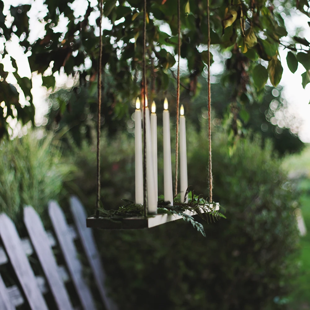 Floating Candles with Wand Magic Hanging Flickering Flameless LED ...