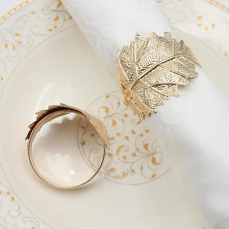 Luxury Style Unique Design Dinnerware Decoration Gold Metal Napkin Ring ...