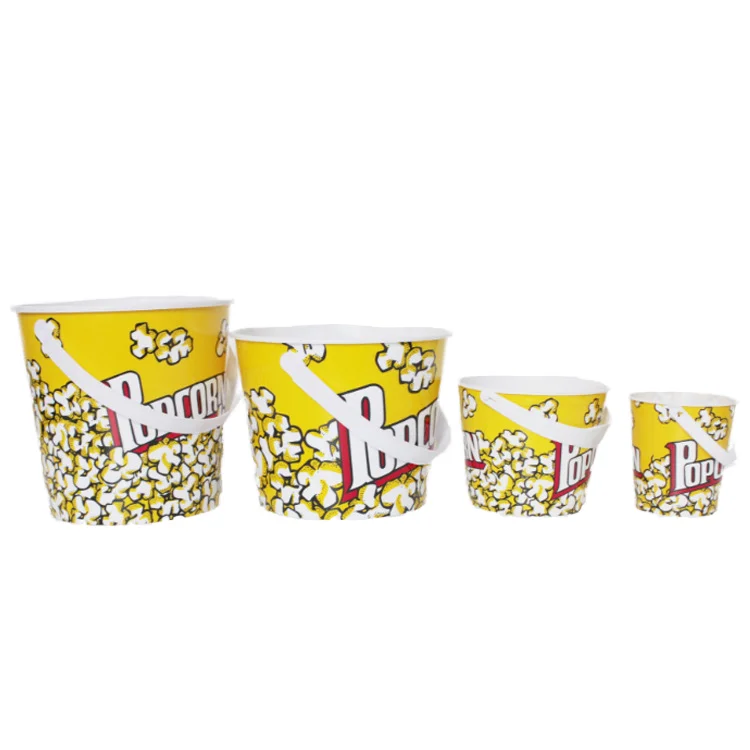Durable Popcorn Buckets with Handles and Lids - Various Sizes