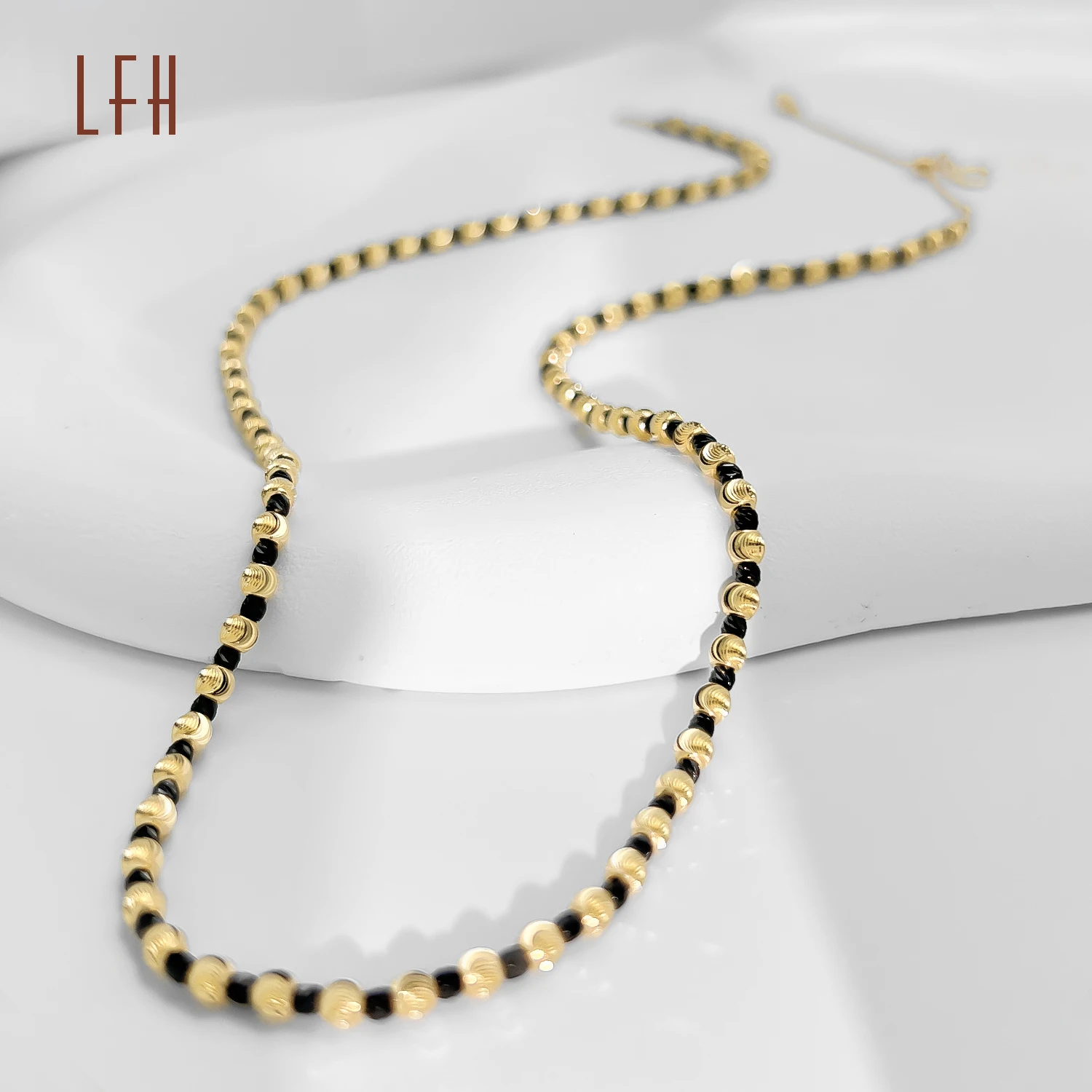 Factory 18k Gold Real Round Bead Chains Ball Beads Chain Necklace for ...