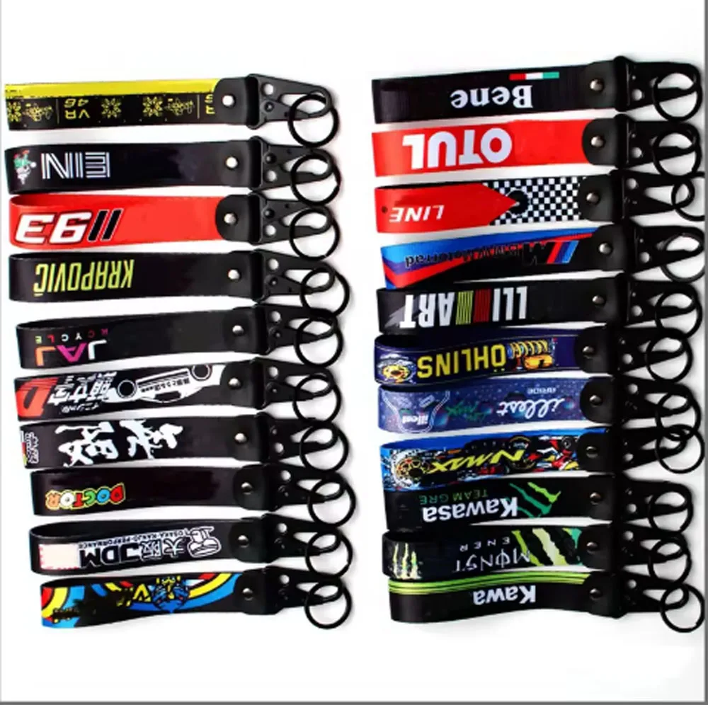 Custom Motorcycle Eagle Buckle Label Keychain Nylon Polyester Fabric ...