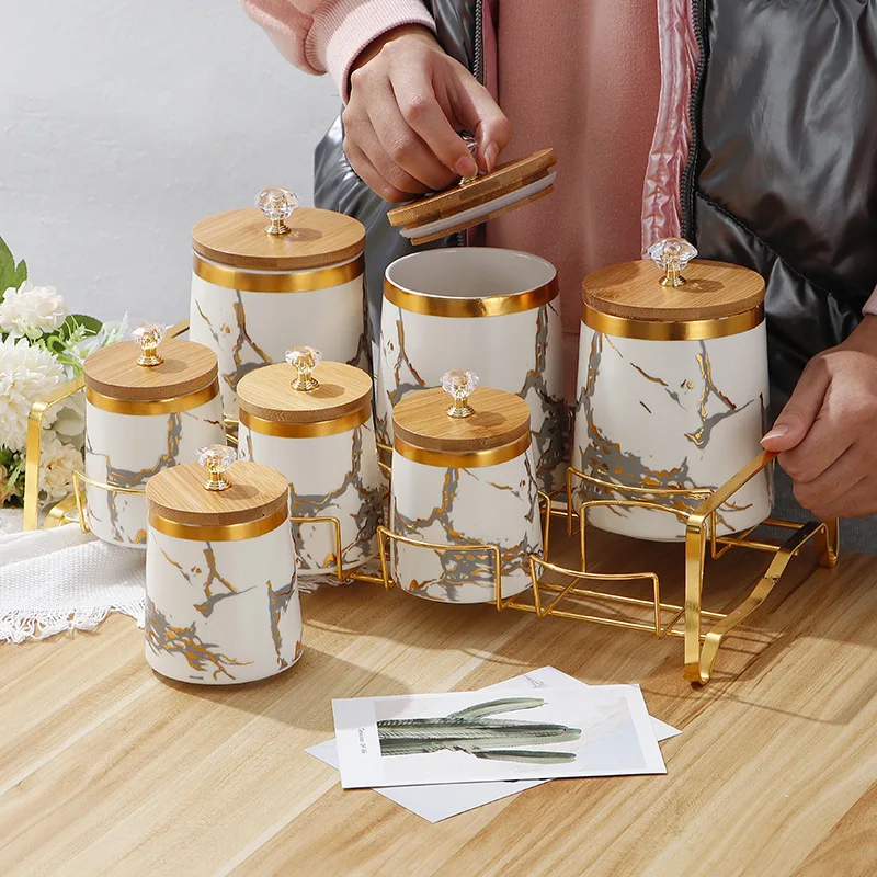 Nordic Light Luxury Condiment Box Set Household Condiment Jar Rack ...
