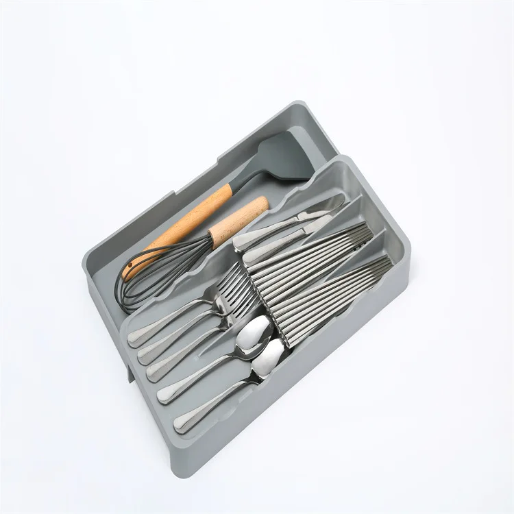 Kitchen Drawer Divider Cutlery Retractable Spoon Storage Box Drawer ...