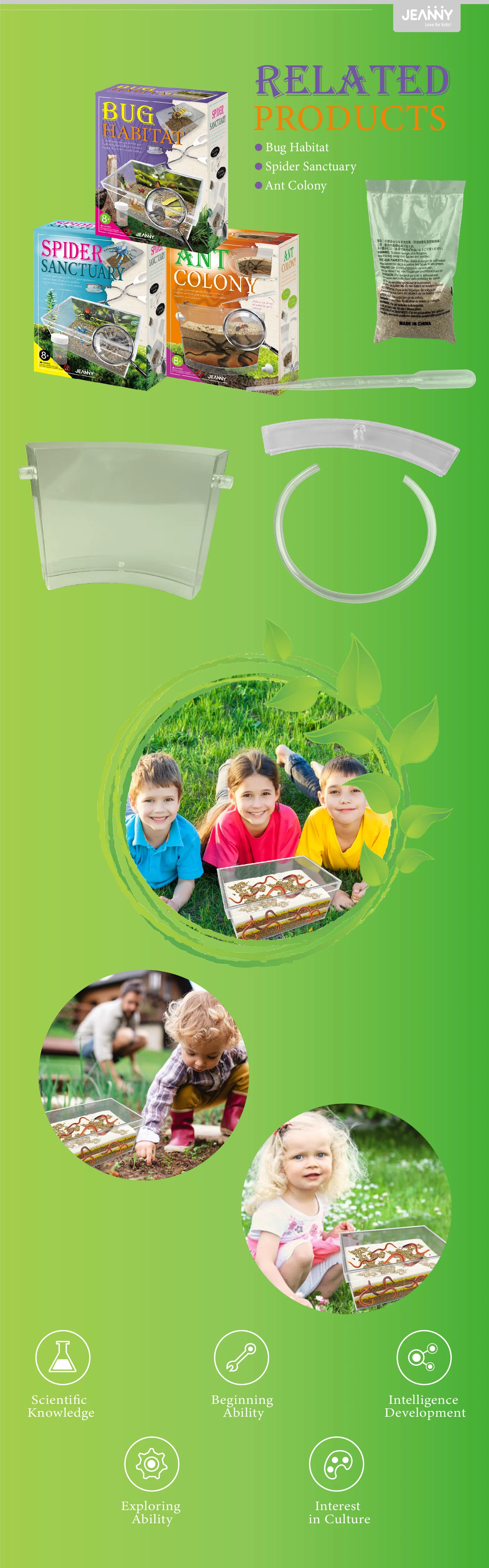 Steam Educational Craft Kits Habitat Earthworm Farm Box Activities Toy ...