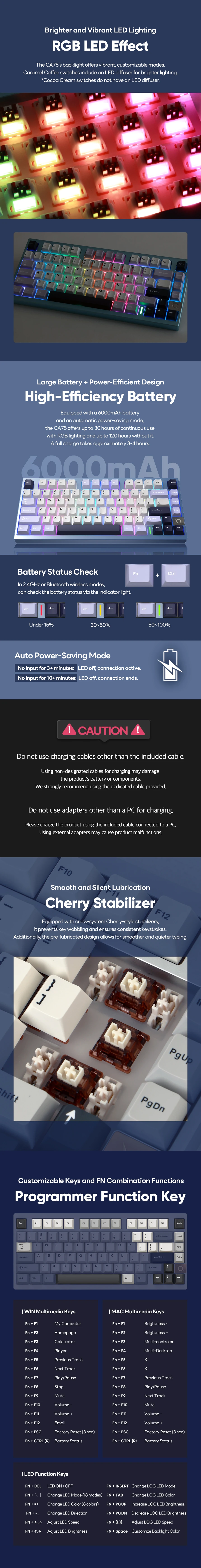 COX Mechanical Aluminum CA75 80keys Keyboard - RGB Gaming