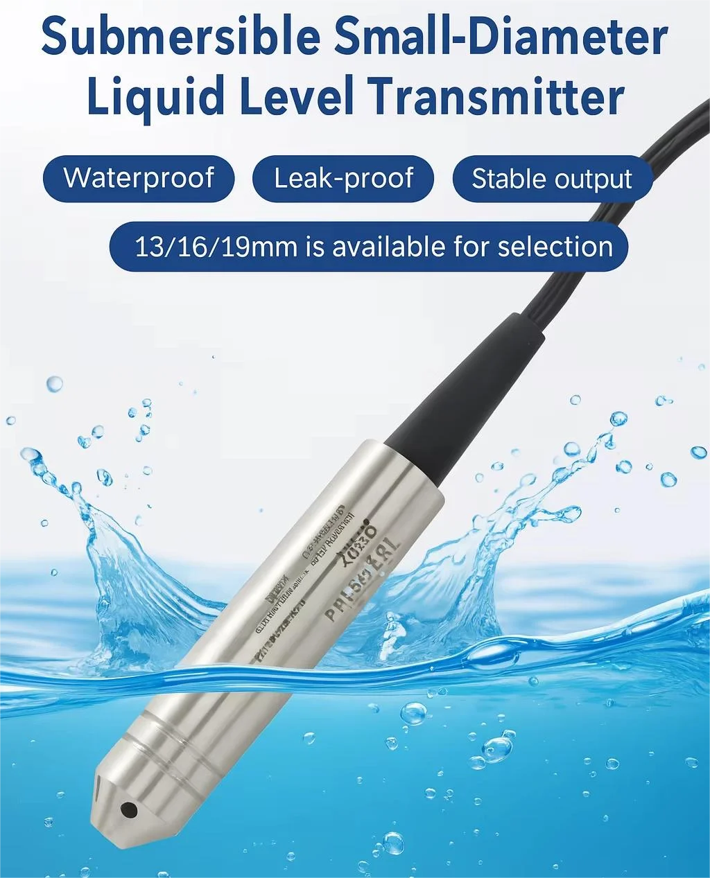Bestar 100m 200m Range 13/16/19mm Small Diameter Submersible Level ...