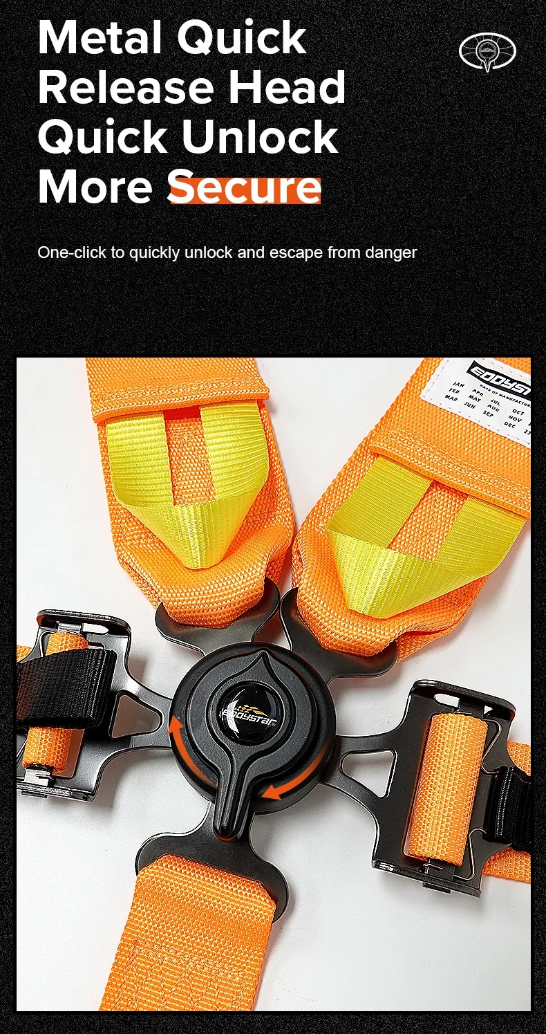 EDDYSTAR Camlock Quick Release Racing Car Seat Safety Belts Harness ...
