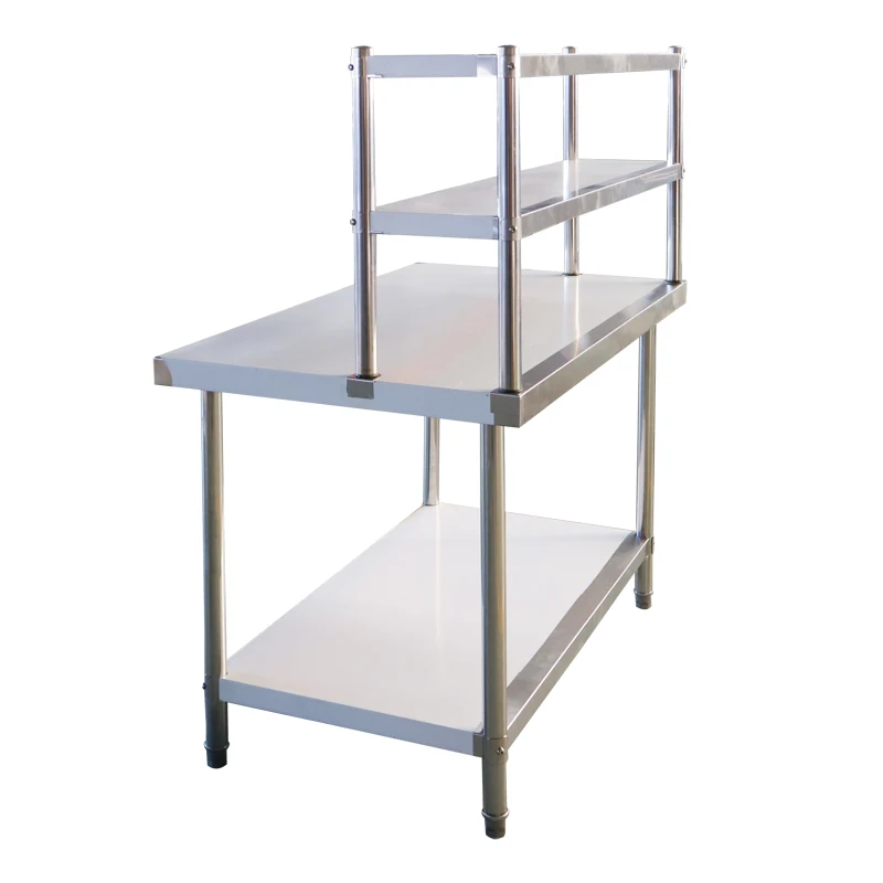 Commercial Kitchen Double Layers Working Table/commercial Food Prepare ...