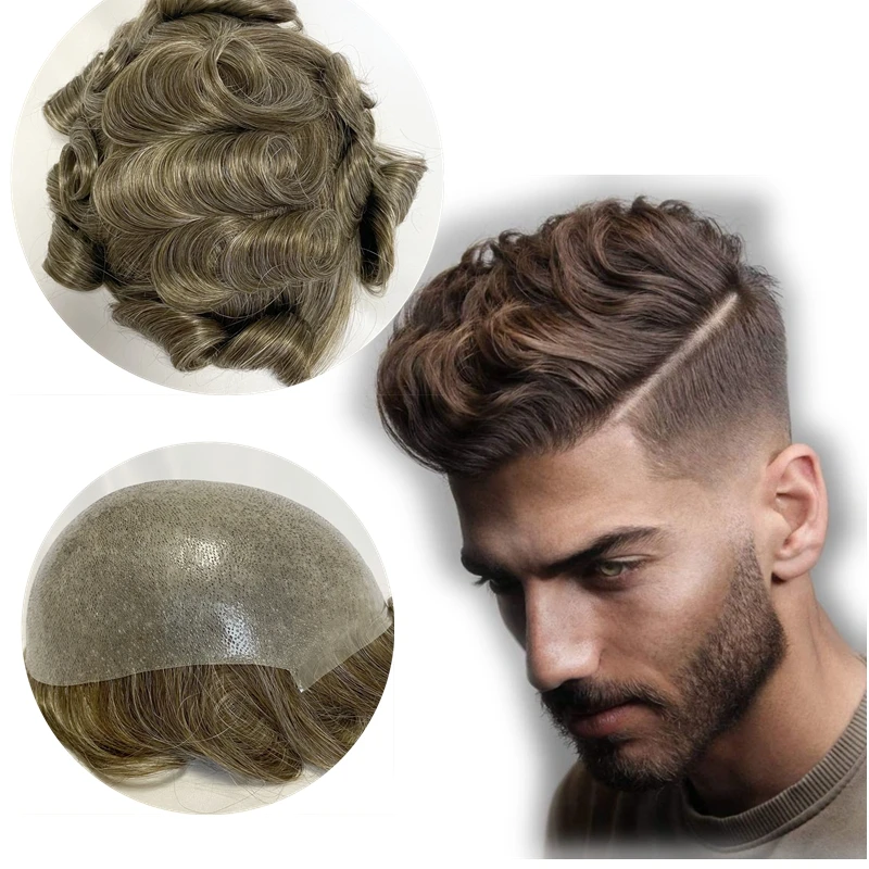 Super Thin Skin Base Hair Toupee Invisible Human Hairpiece For Men ...